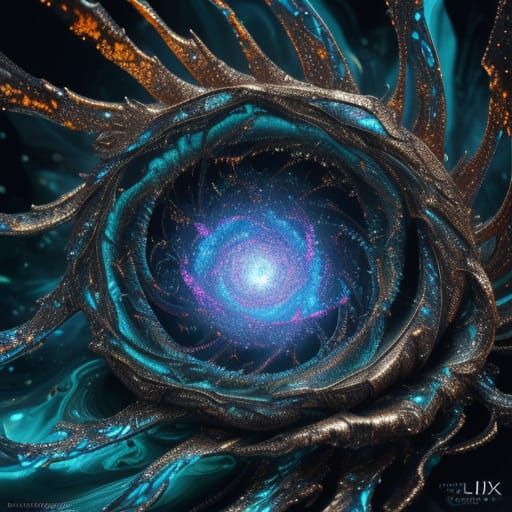 Stunning Liquid Rust Crystal Structure in Radiant,... - AI Art