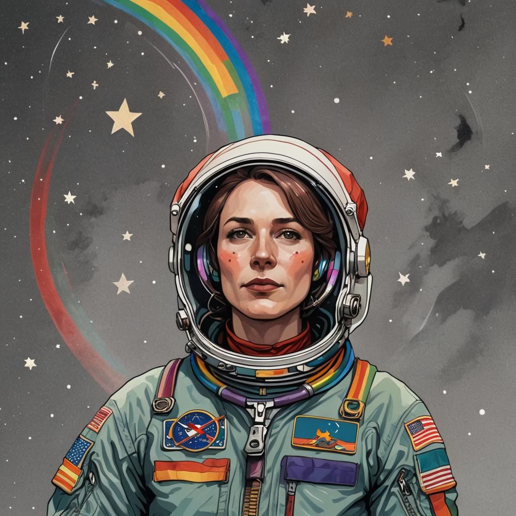 Art by Aleksandr Deineka, inspired by Yuri Gagarin, a Soviet astronaut ...