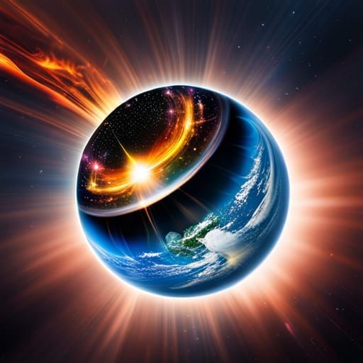 Creation of the universe whiting an orb. - AI Generated Artwork ...