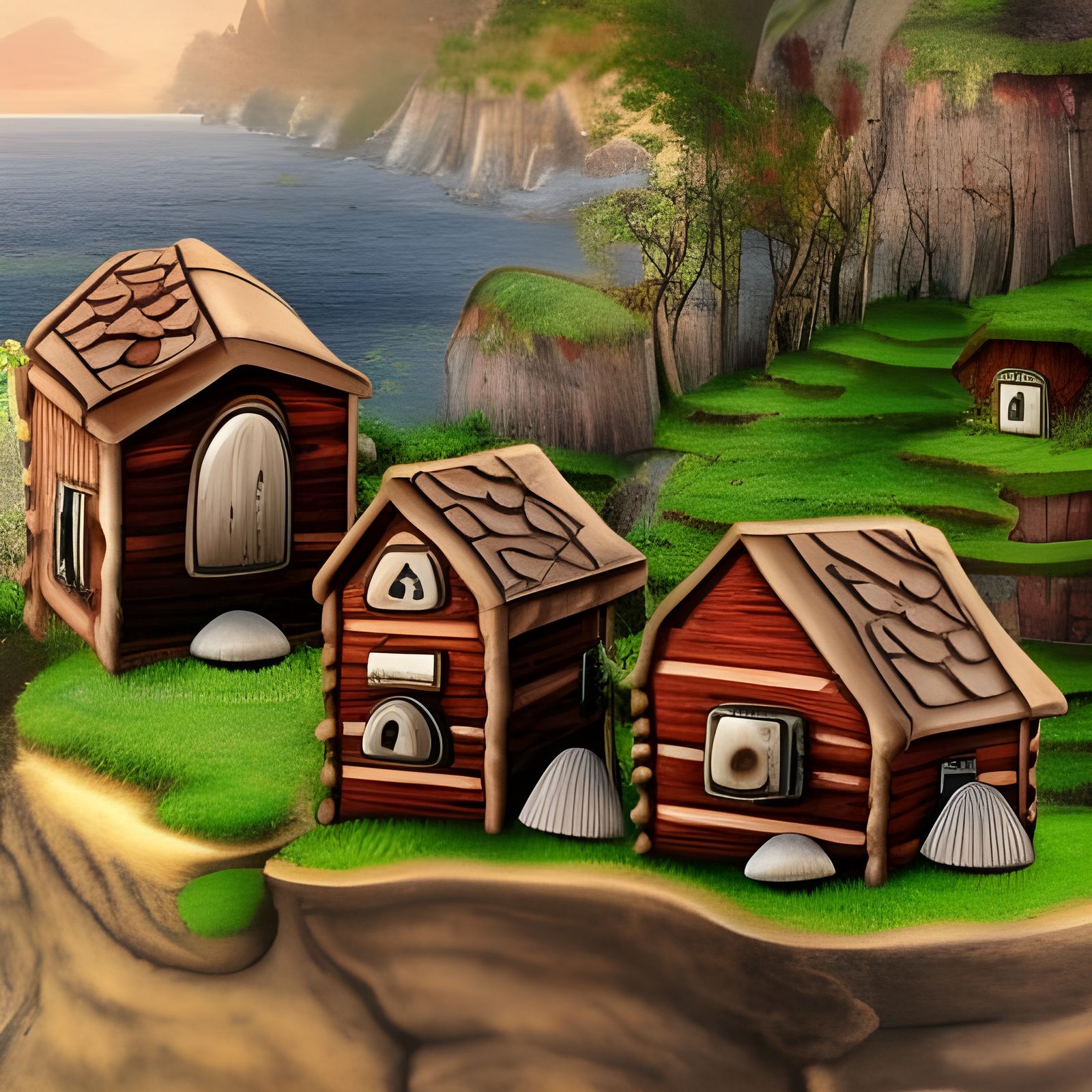 Small village - AI Generated Artwork - NightCafe Creator