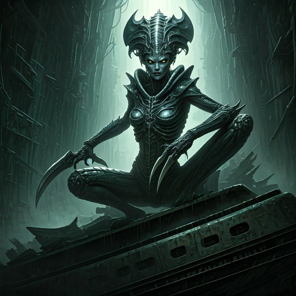H. R. Giger Xenomorph Queen/Ellen Ripley hybrid Inspired by ALIEN ...