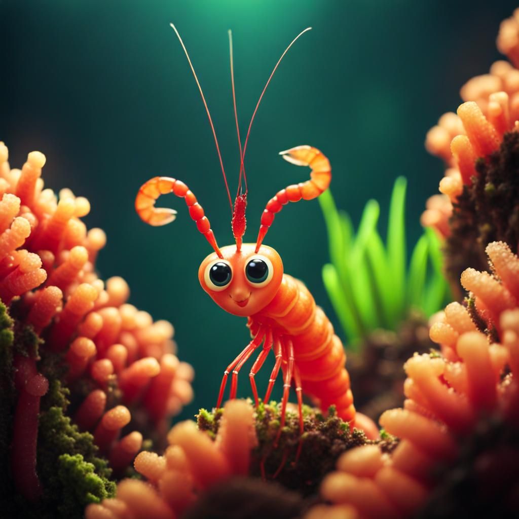 A whimsical cute anthropomorphic shrimp, beautiful composition, 4k - AI ...