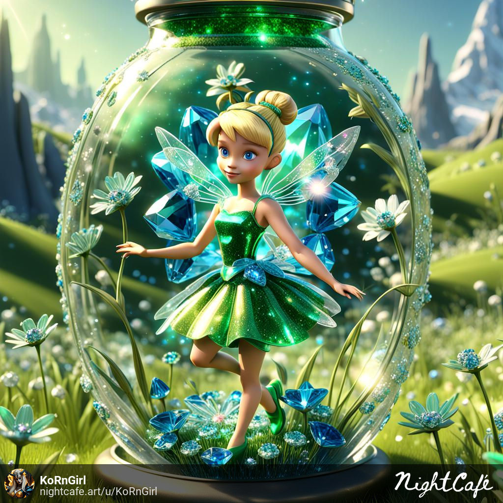 Tinkerbell Trapped In A Jar - AI Generated Artwork - NightCafe Creator