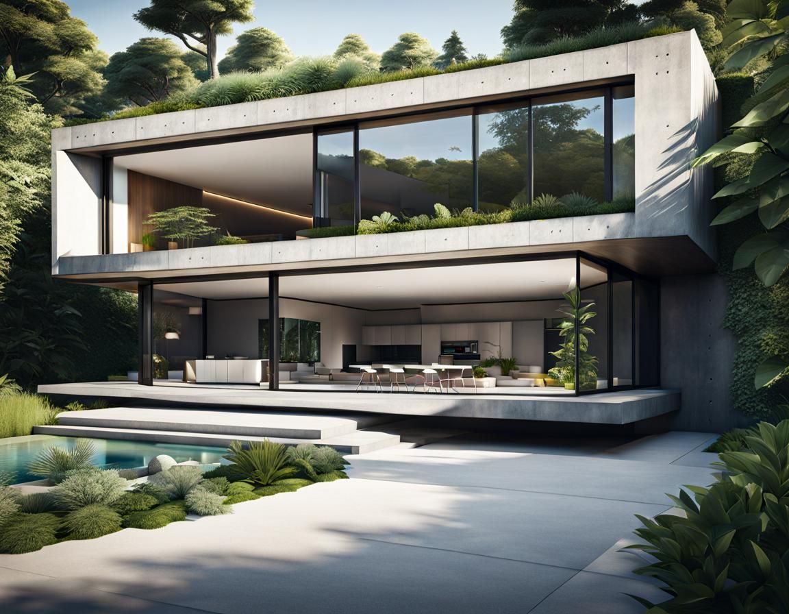 Modern abstract home - AI Generated Artwork - NightCafe Creator