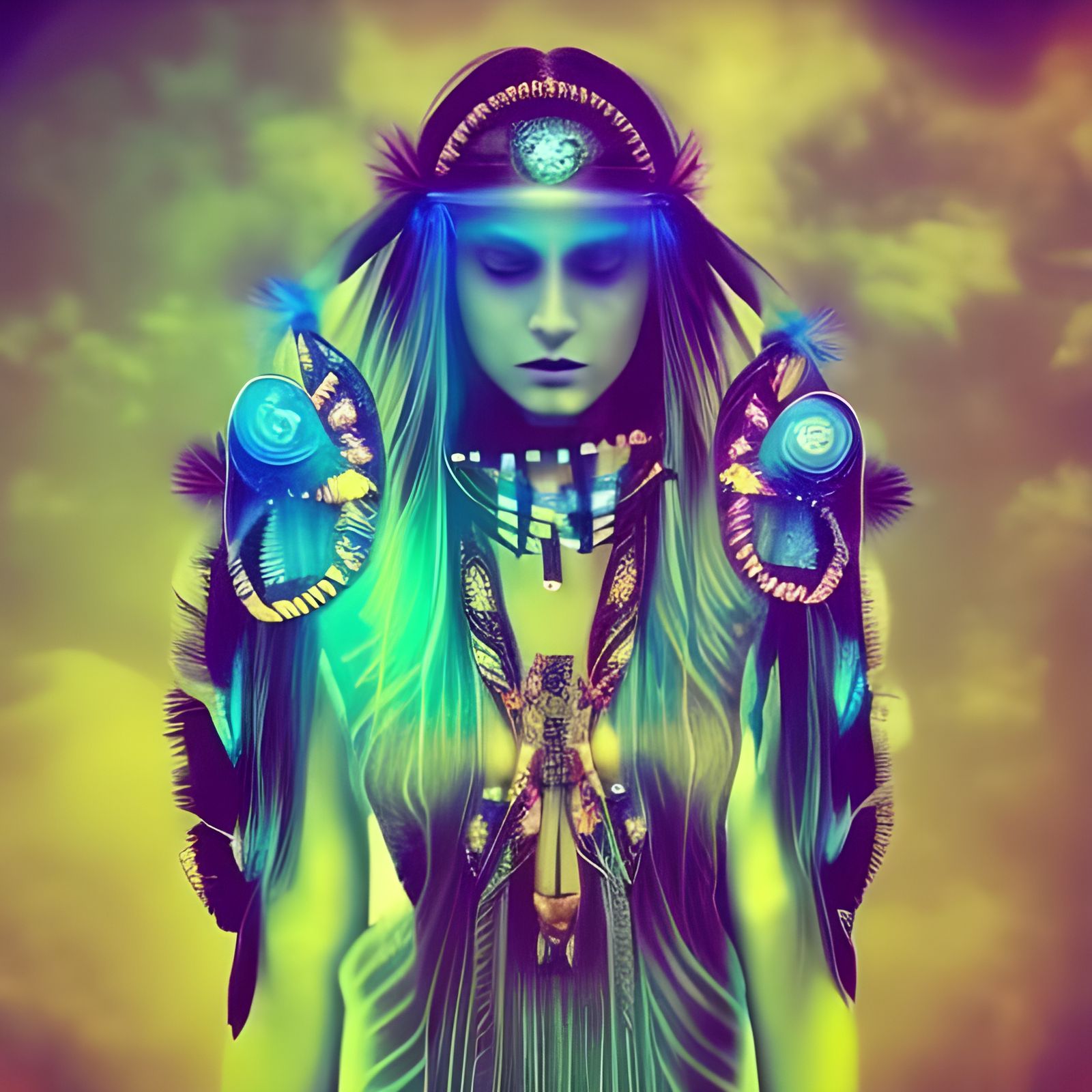 Tribal Futuristic - AI Generated Artwork - NightCafe Creator