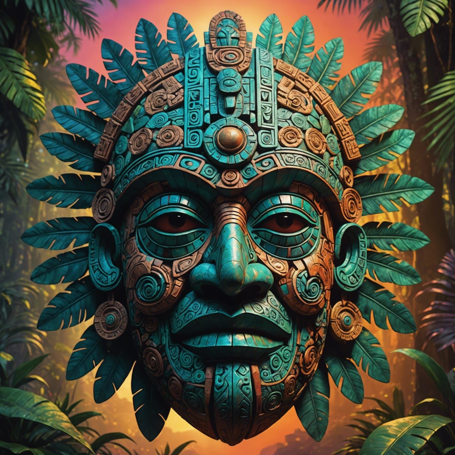 Mayan mask - AI Generated Artwork - NightCafe Creator