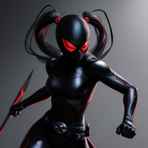 Ninja Spider Girl in Epic Japanese Manga Style - AI Art