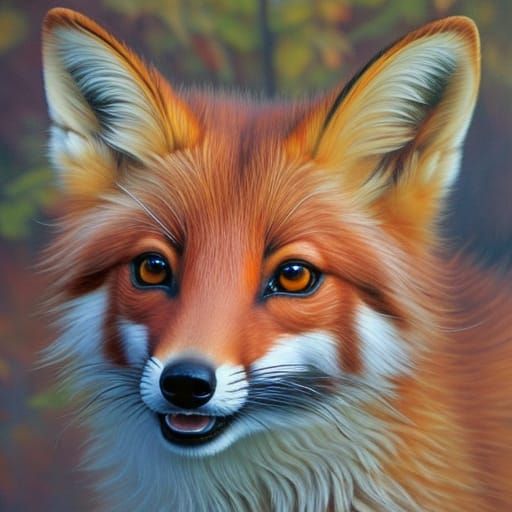 An insanely hyper-detailed stunning breathtaking painting of a fox in a ...
