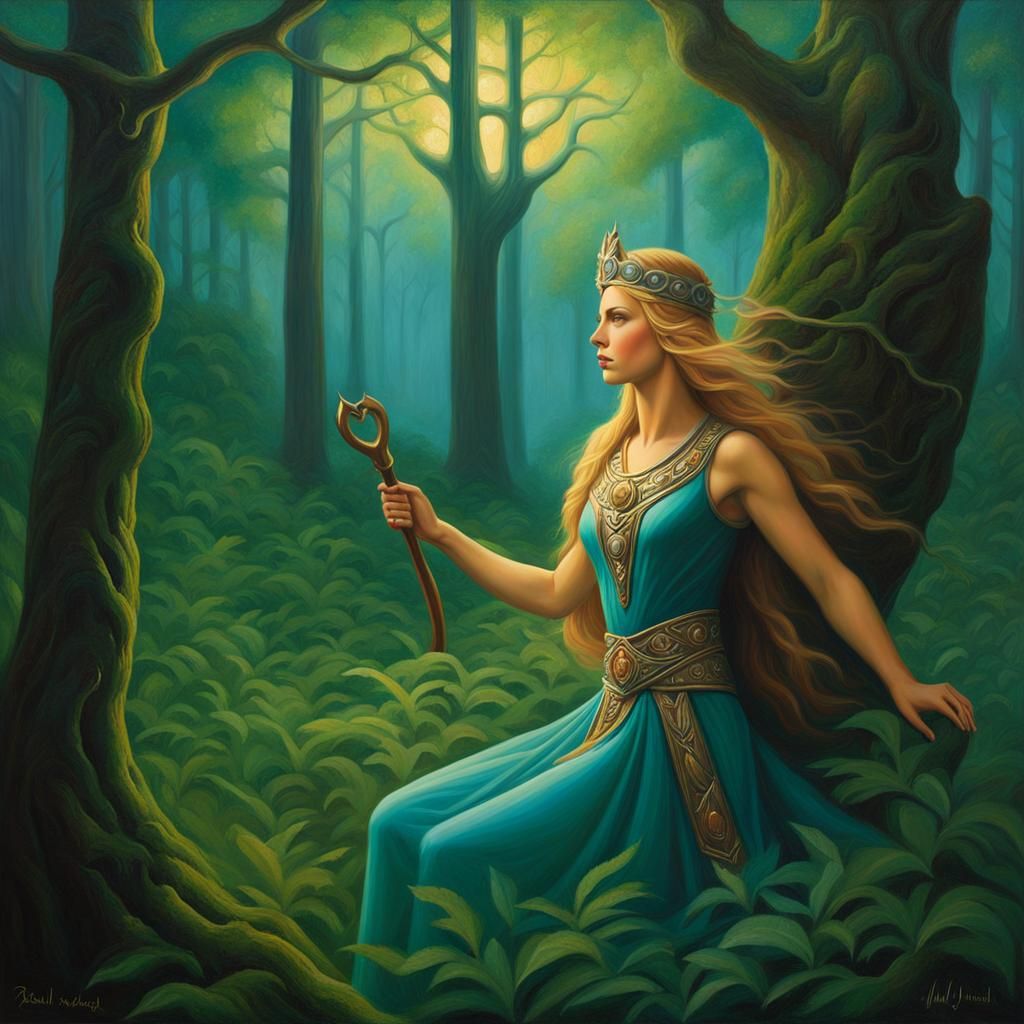 Freya, the Norse goddess of love and fertility in the forest. - AI ...