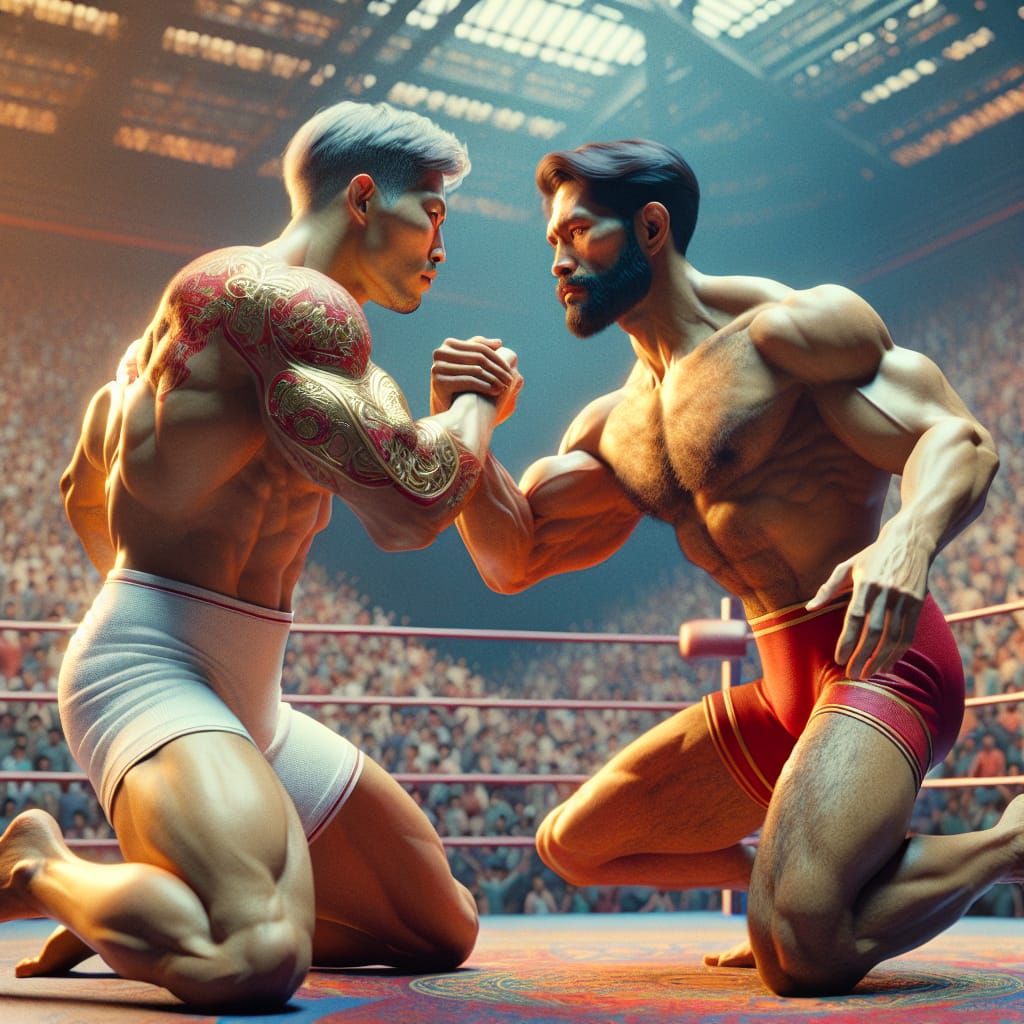 Asian Wrestling Championship: Fifth Match - AI Generated Artwork ...