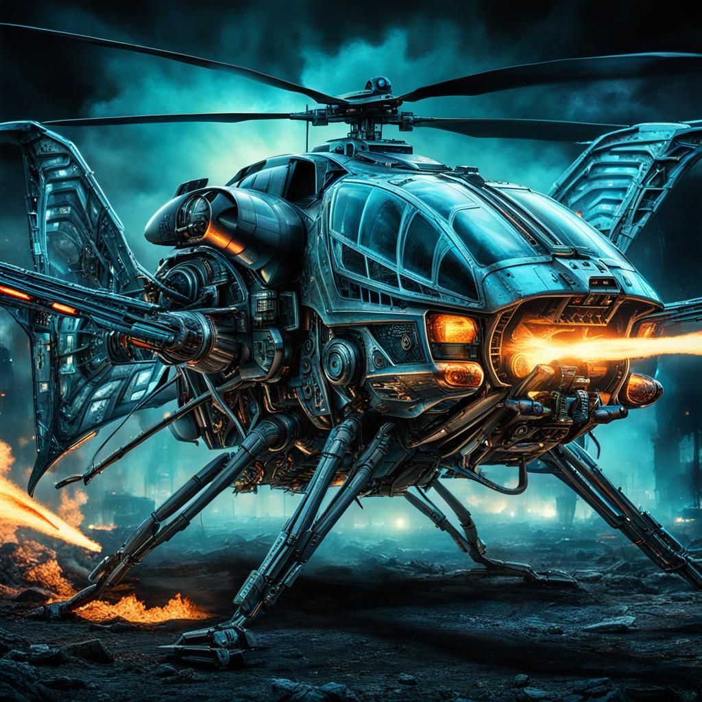 angry bioluminescent butterfly helicopter hybrid, guns and armor ,part ...