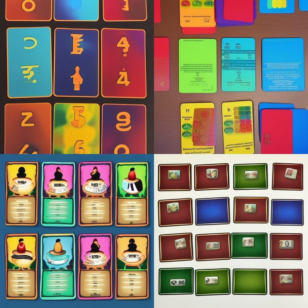 5 games cards of differents colors - AI Generated Artwork - NightCafe ...