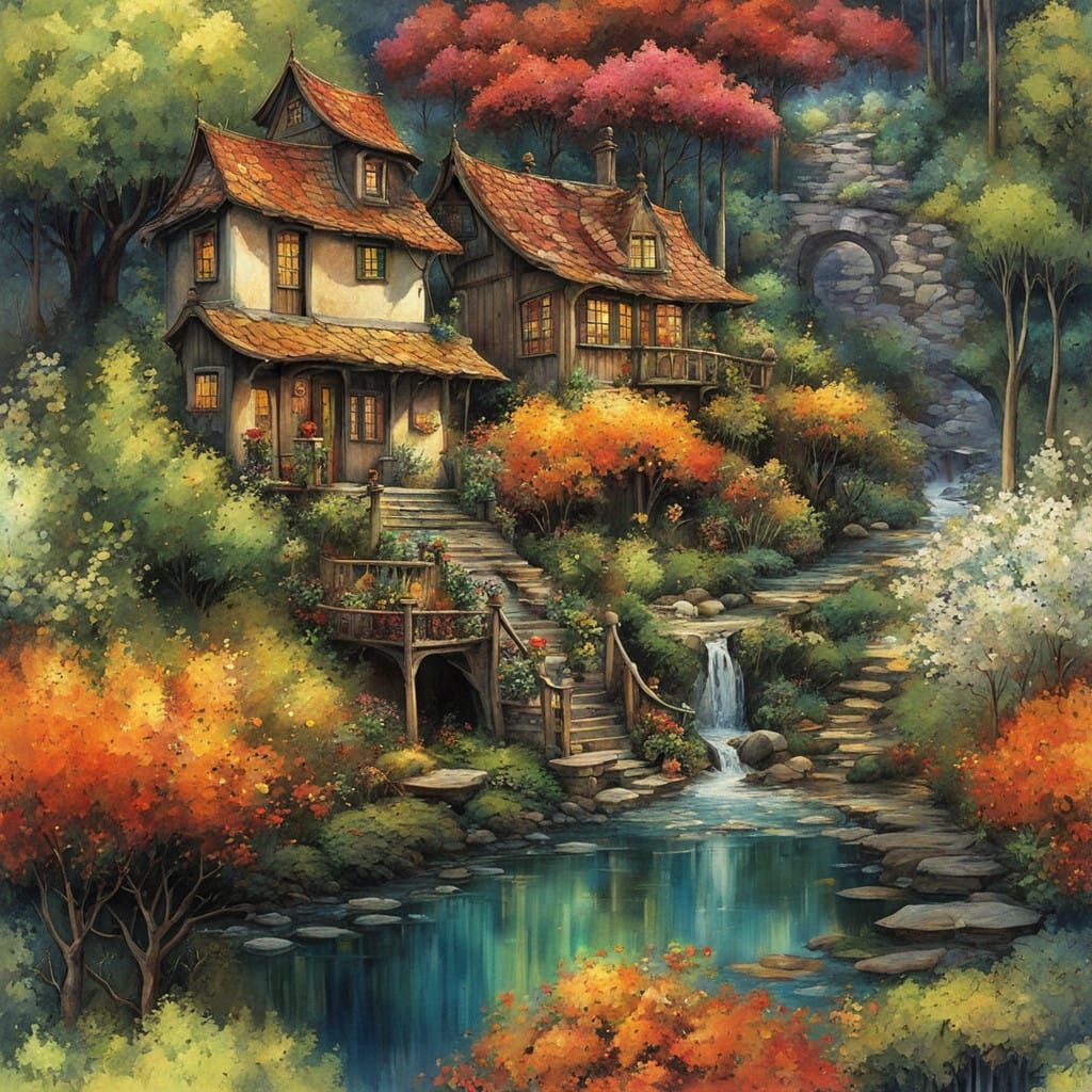 Impressionist House 1 - Vibrant Village in Gaudi Style with ...