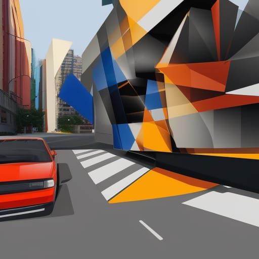 supercar modern art speed going fast perspective down the street - AI ...