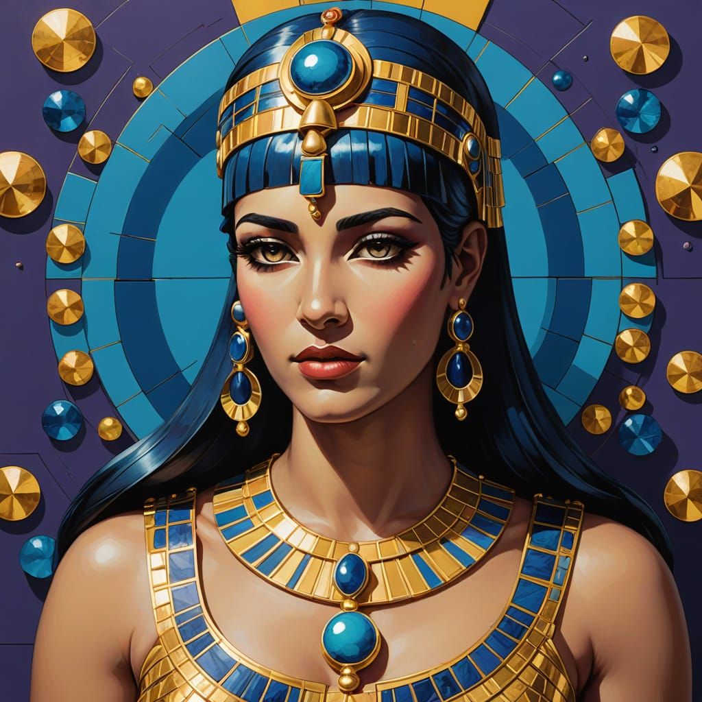 Cleopatra v2 - Cleopatra in Vibrant Pop Art Style