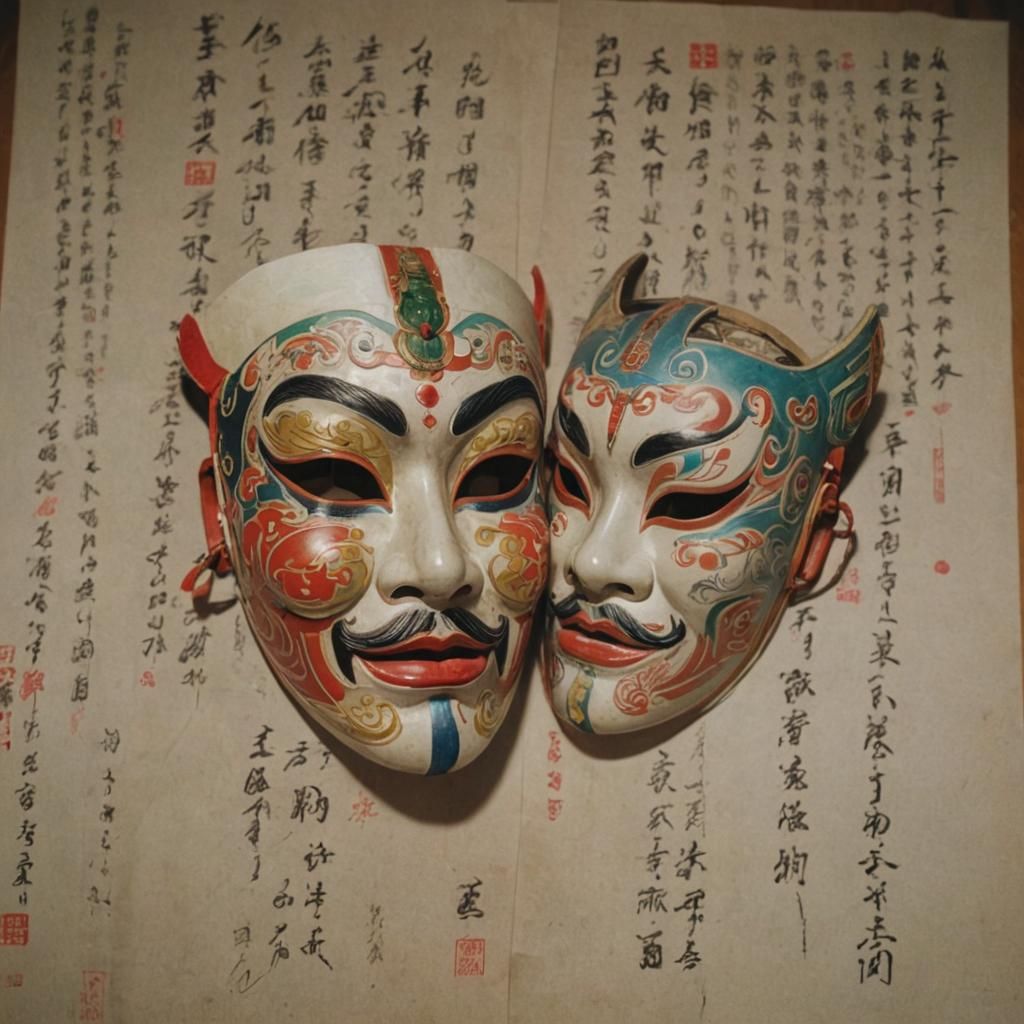 Chinese Opera Masks - 3 - AI Generated Artwork - NightCafe Creator