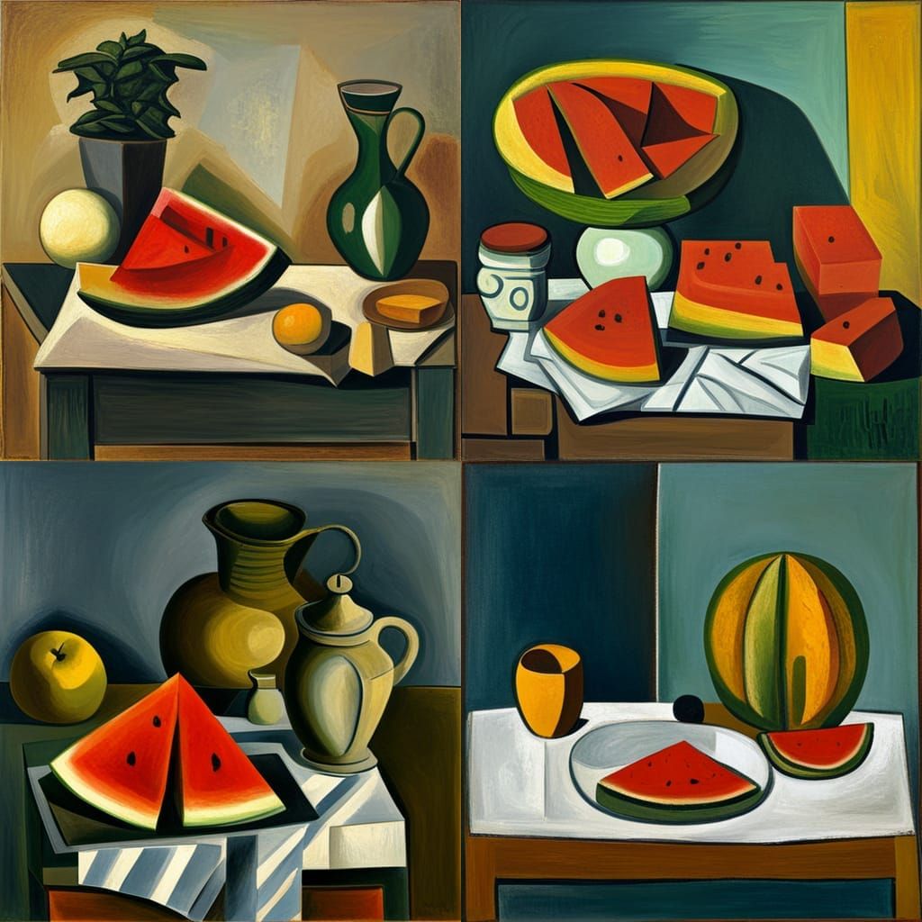 Watermelon is one of my favorite fruits. This is art with the Style of ...