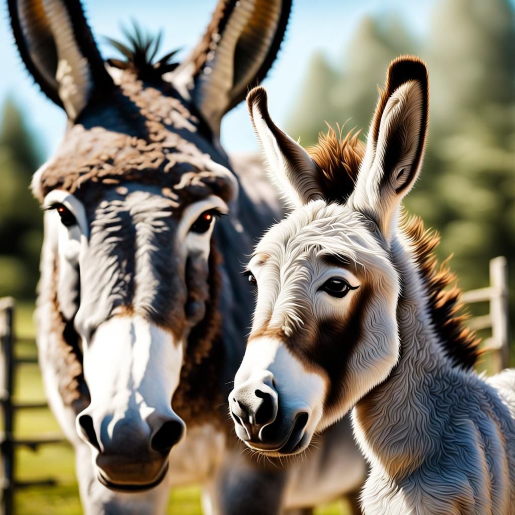 L'ânesse et son anon - AI Generated Artwork - NightCafe Creator