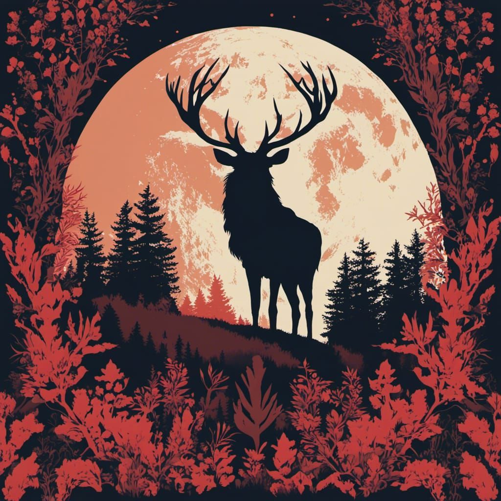 Minimalist Stag - AI Generated Artwork - NightCafe Creator