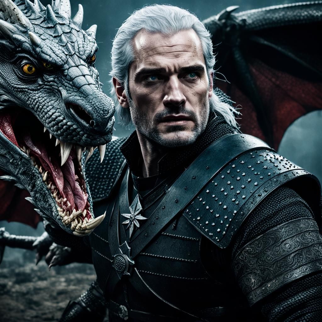 The witcher and his dragon - AI Generated Artwork - NightCafe Creator