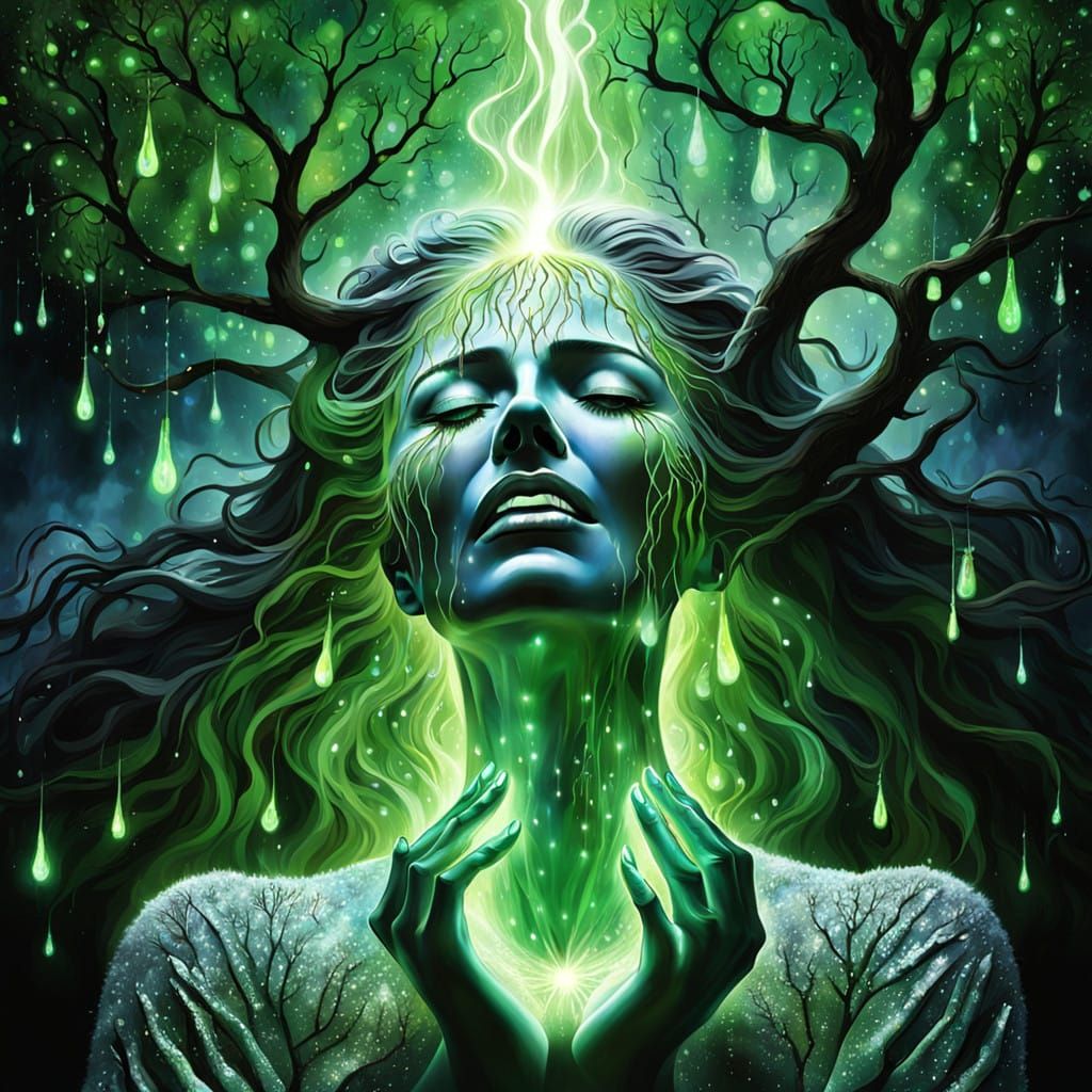 Mother Nature crying for Earth - Green Mother Earth Goddess ...