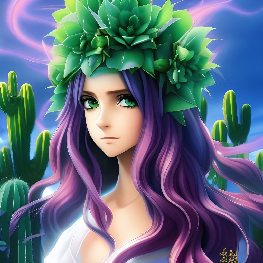 Cactus Anime - AI Generated Artwork - NightCafe Creator