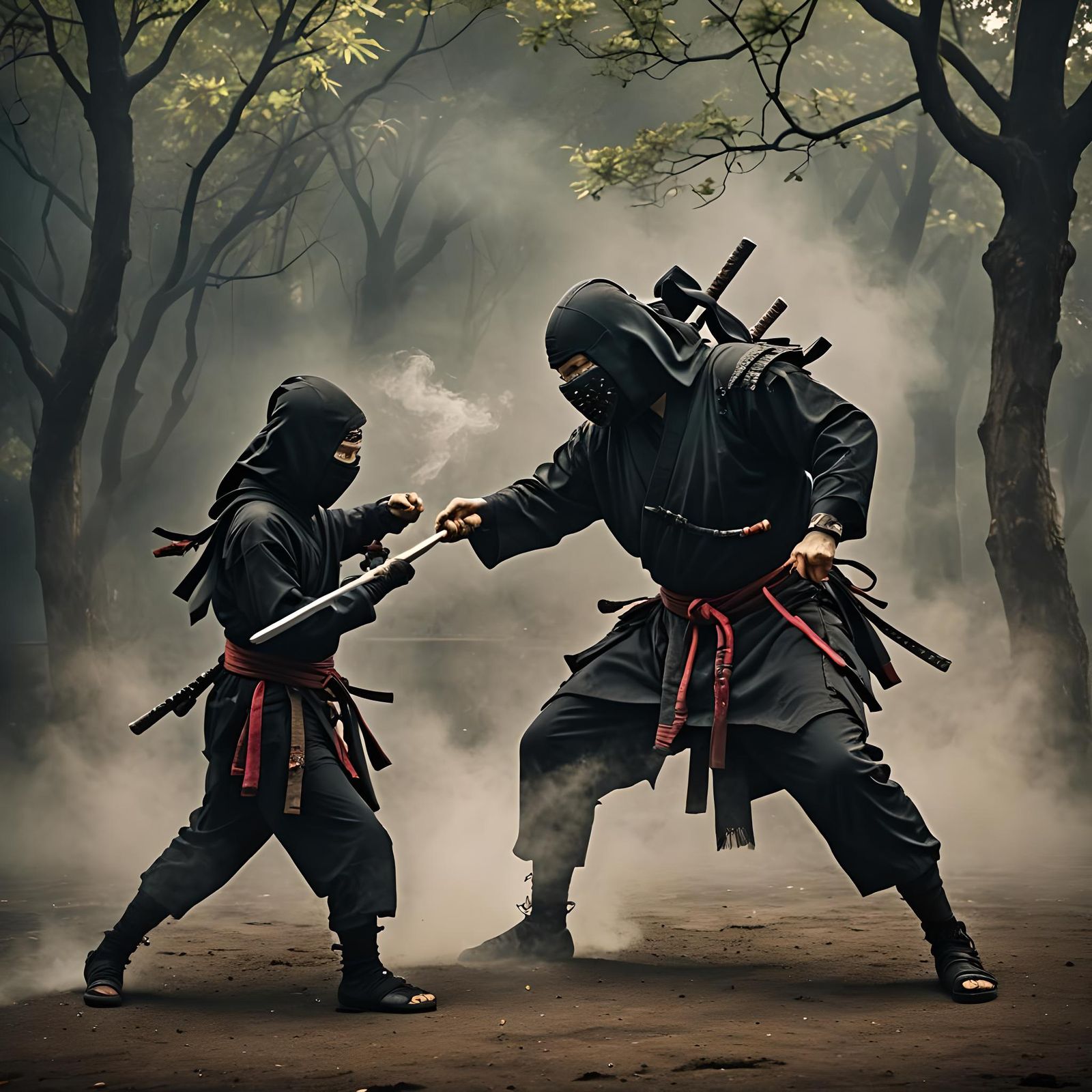 Master ninja teaches young ninja - AI Generated Artwork - NightCafe Creator