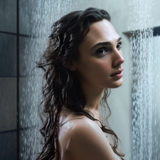 In the Shower - Gal Gadot - AI Generated Artwork - NightCafe Creator