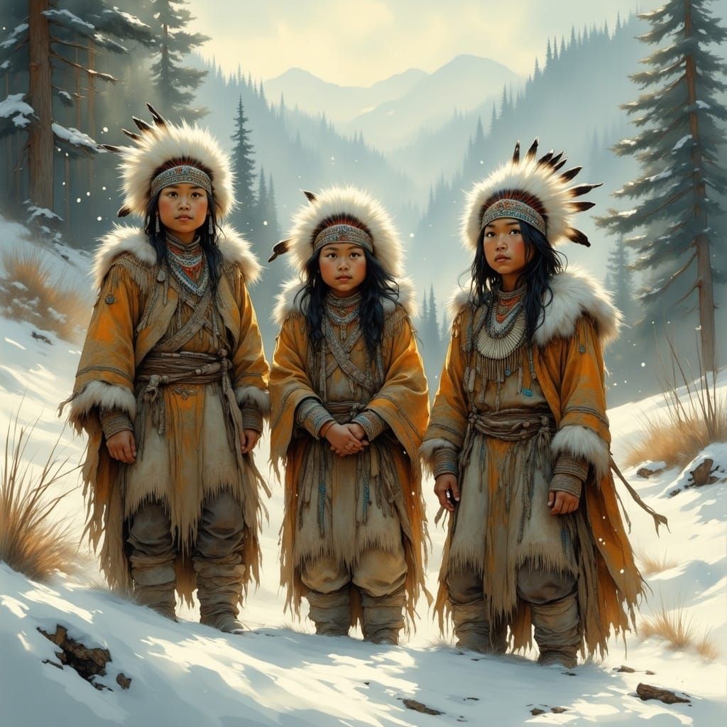 Native American Indian Crow Sisters