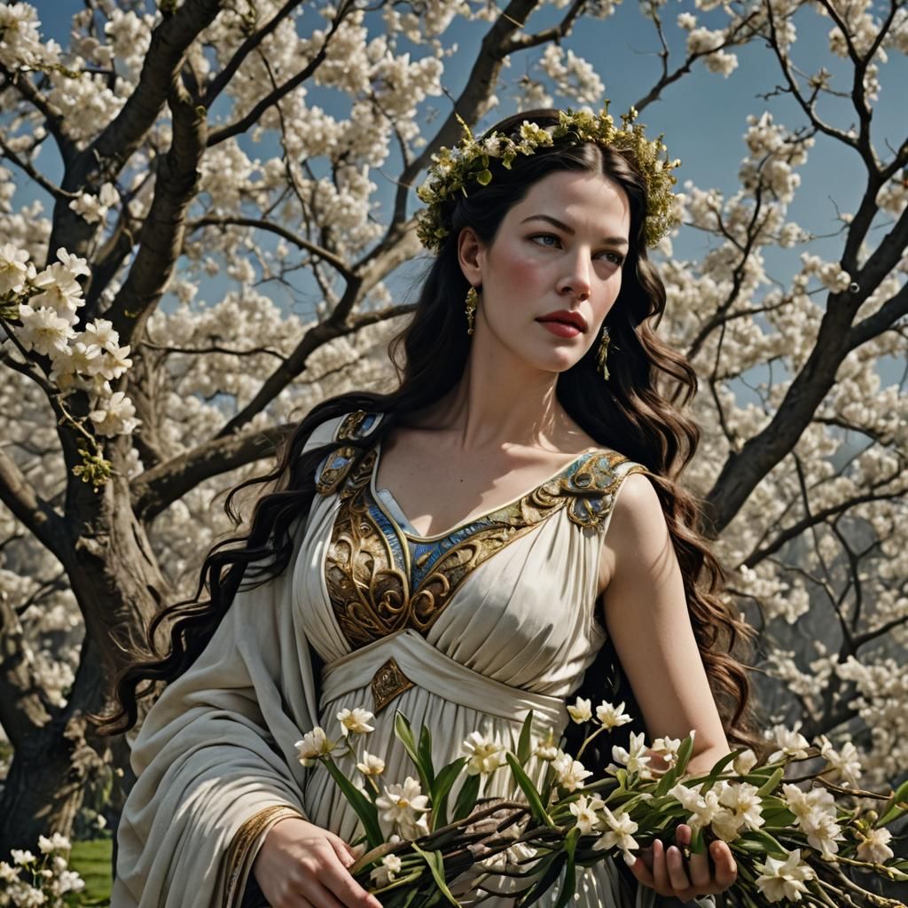 Liv Tyler As Pherphonie greek goddess of spring - AI Generated Artwork ...