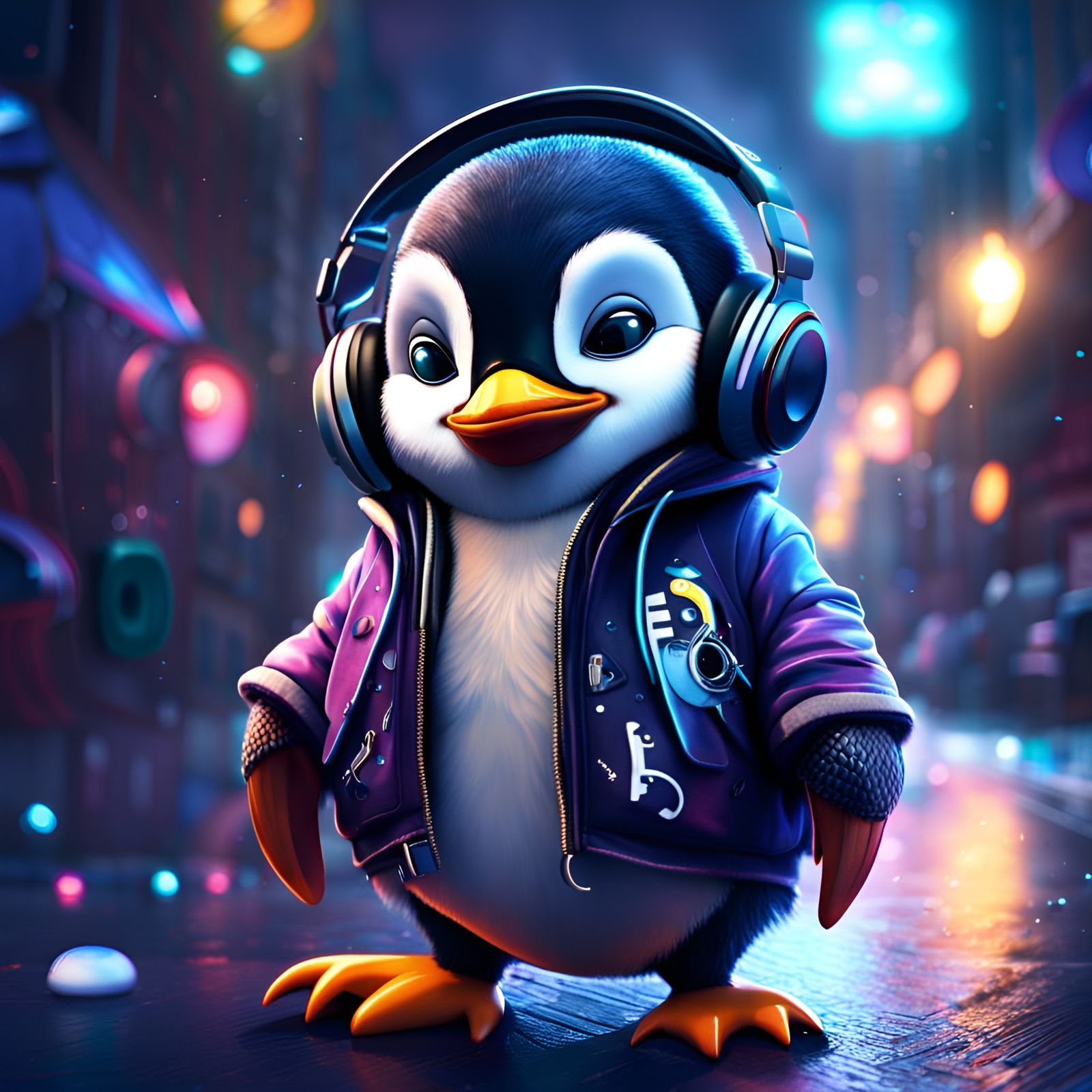 Hip-Hop Penguin - AI Generated Artwork - NightCafe Creator