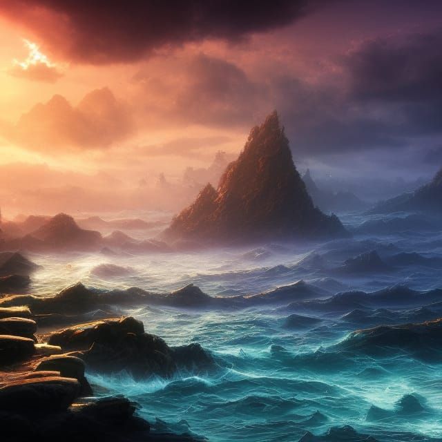 Beautiful Seascape - AI Generated Artwork - NightCafe Creator