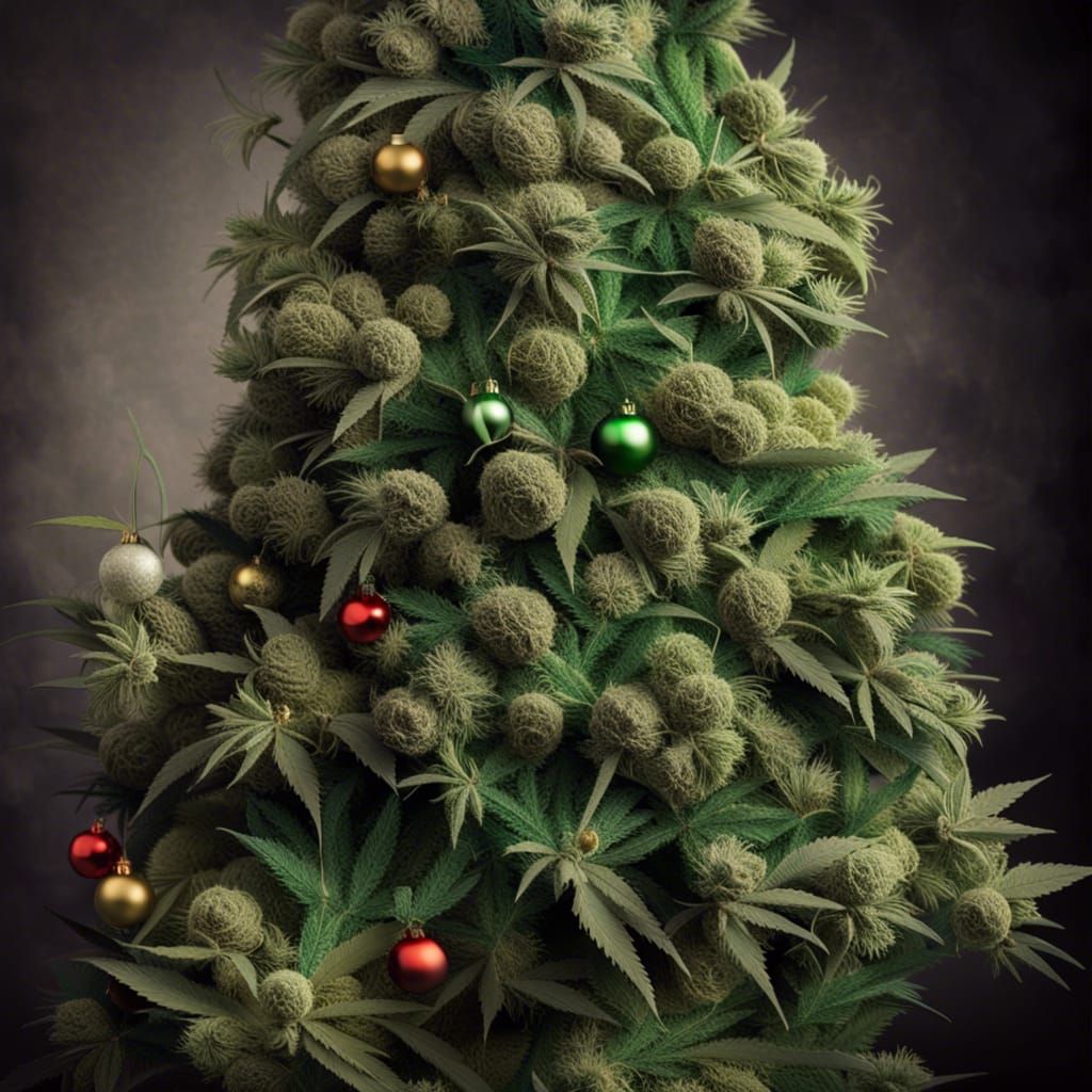 marijuana Christmas tree - AI Generated Artwork - NightCafe Creator