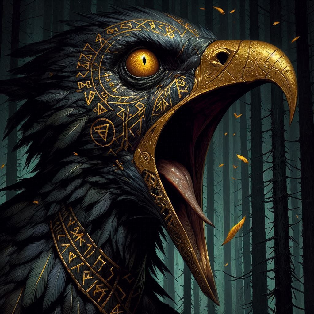 Runic crow Warrior - AI Generated Artwork - NightCafe Creator