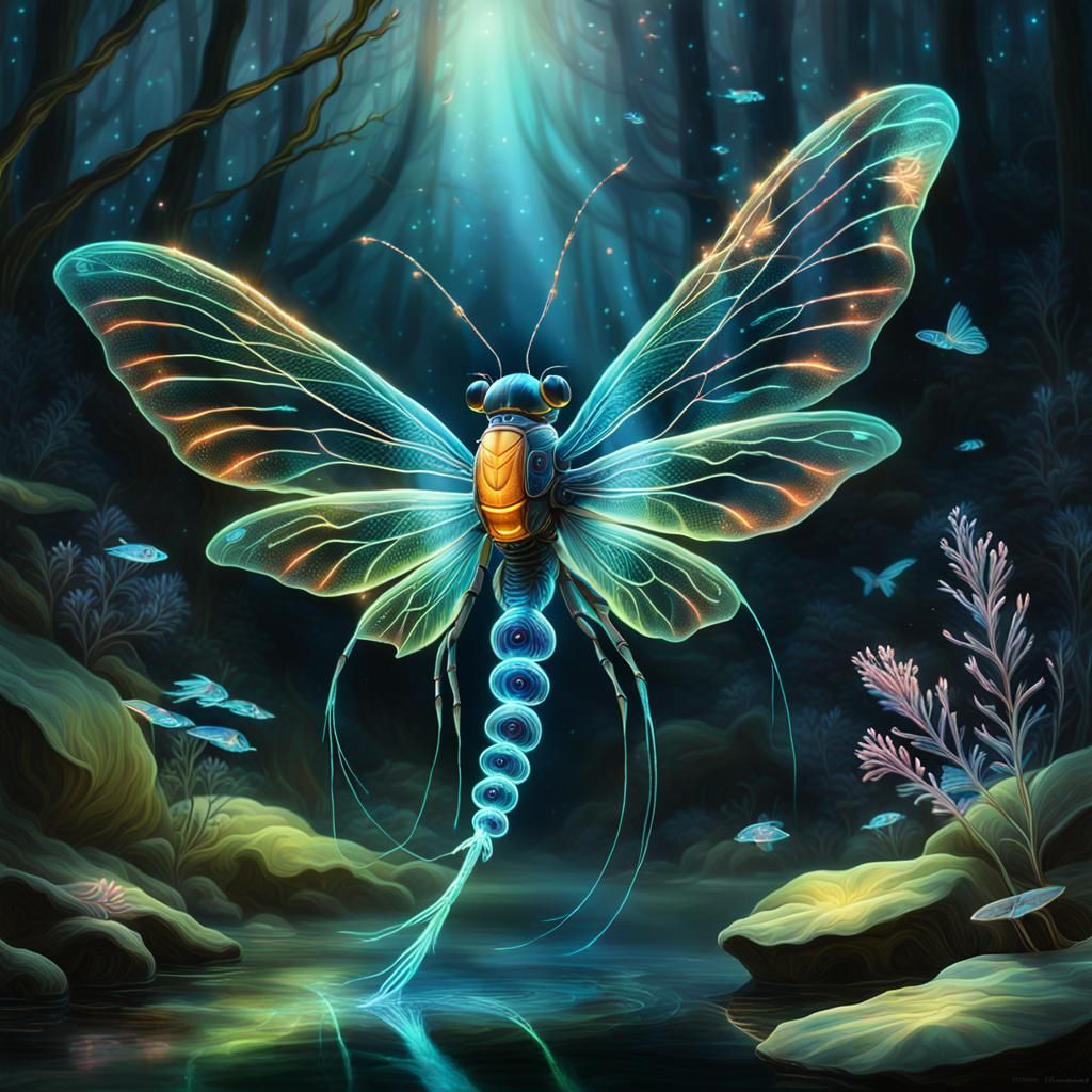 Resembling a fusion of insect and fish. - AI Generated Artwork ...