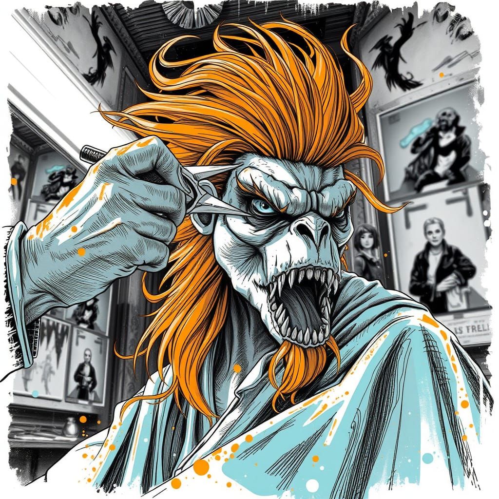A monster of a haircut! - Intricately Detailed Monster Hair...