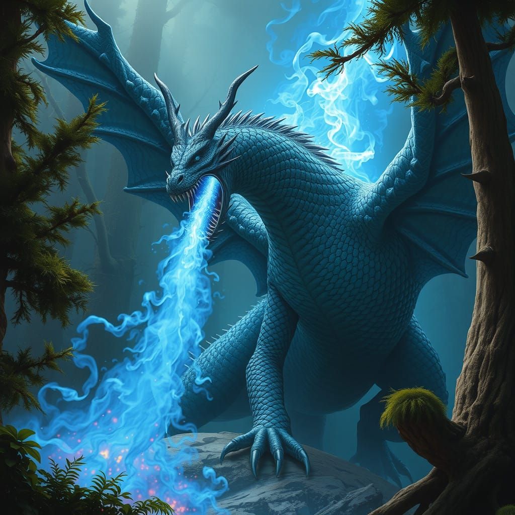 Dragon Unleashes Celestial Inferno Amidst Ancient ... - AI Art