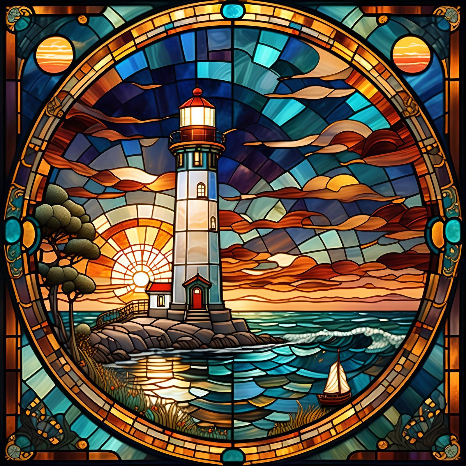 Lighthouse window - AI Generated Artwork - NightCafe Creator