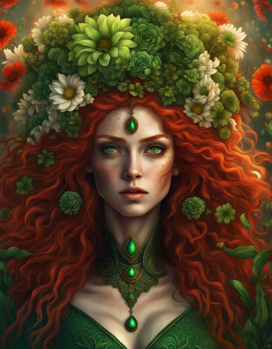 red-haired goddess - AI Generated Artwork - NightCafe Creator