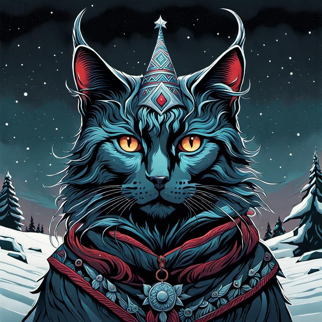 Yule Cat - AI Generated Artwork - NightCafe Creator