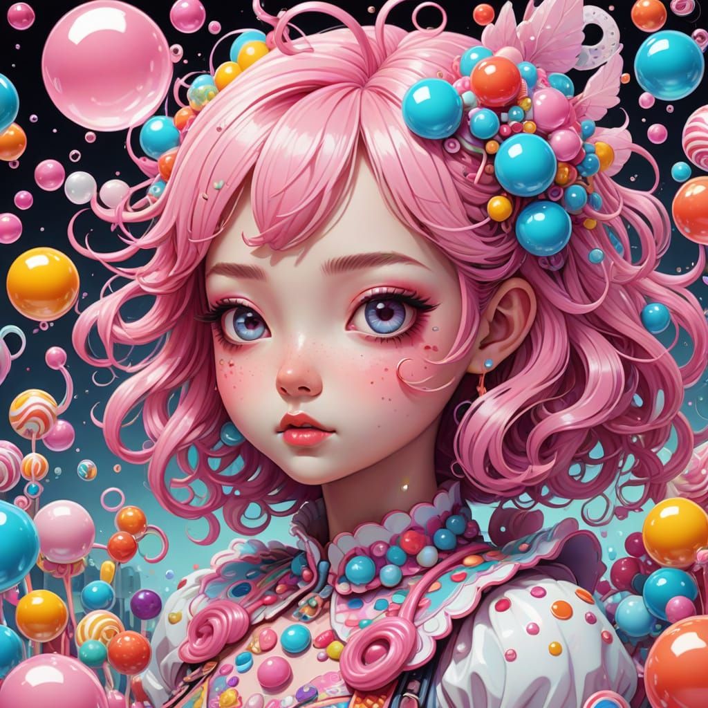 Whimsical Candy Wonderland in Vibrant Pastel Hues - AI Art