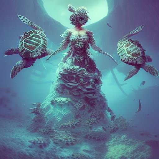 “Queen of sea turtles” - AI Generated Artwork - NightCafe Creator