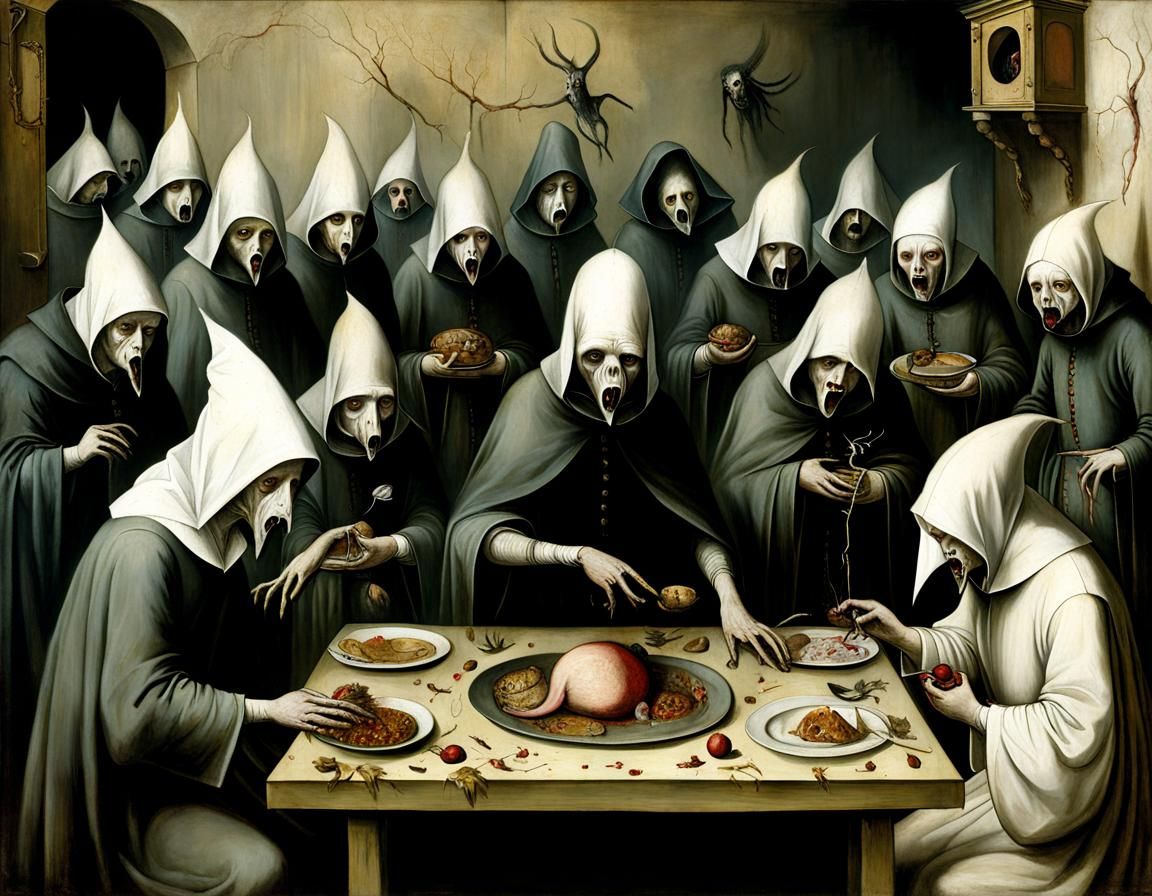 Hieronymus Bosch oil painting titled "Bogomil Hunger", plague of ...