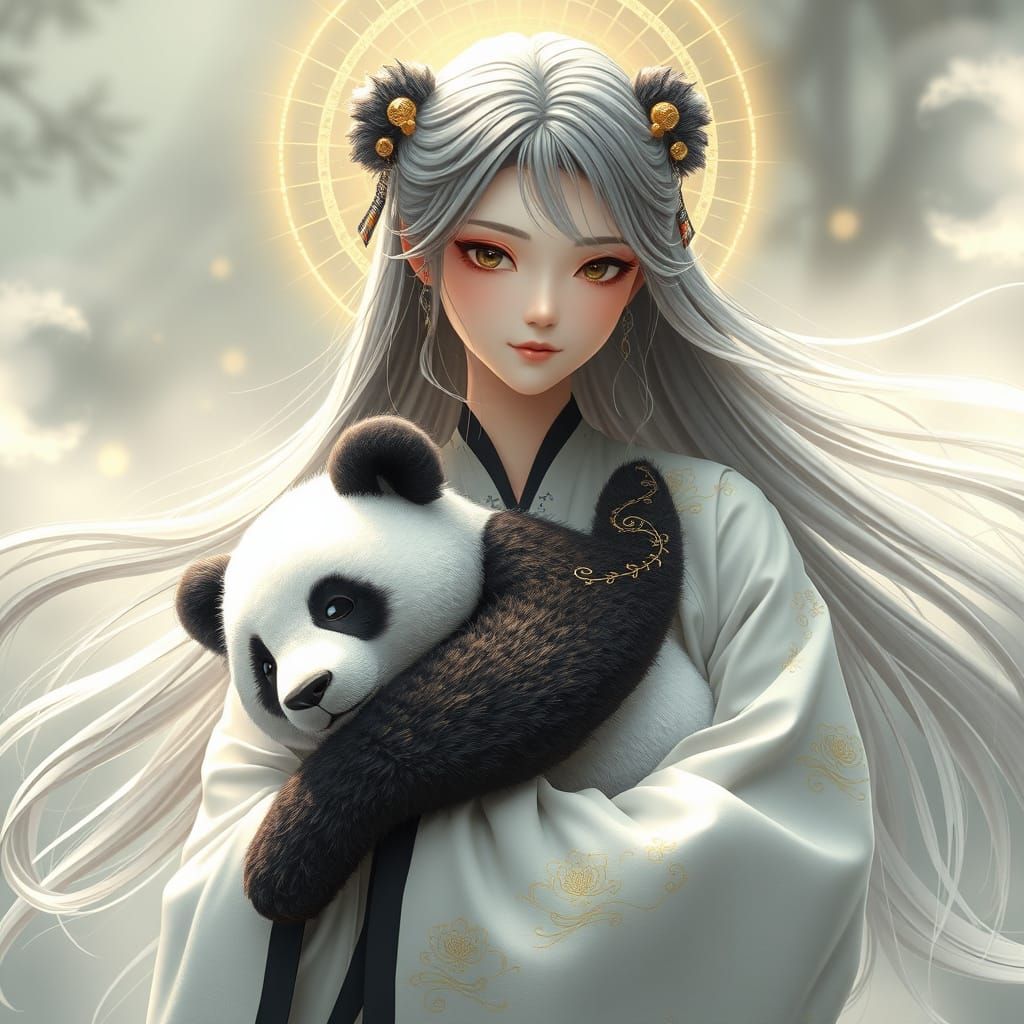 the goddess of pandas - Goddess of Pandas in Ethereal Hanfu...