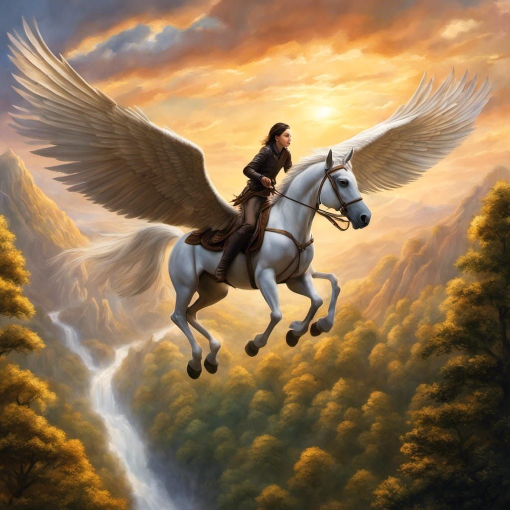 Pegasus Rider - AI Generated Artwork - NightCafe Creator