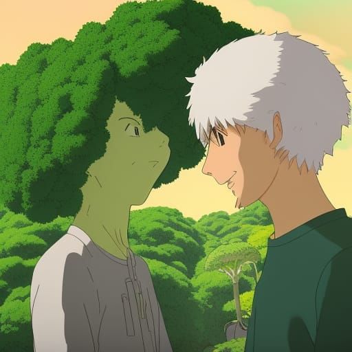 broccoli rob and cauliflower man - AI Generated Artwork - NightCafe Creator