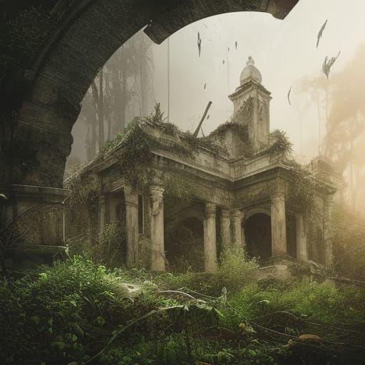 overgrown ruins - AI Generated Artwork - NightCafe Creator