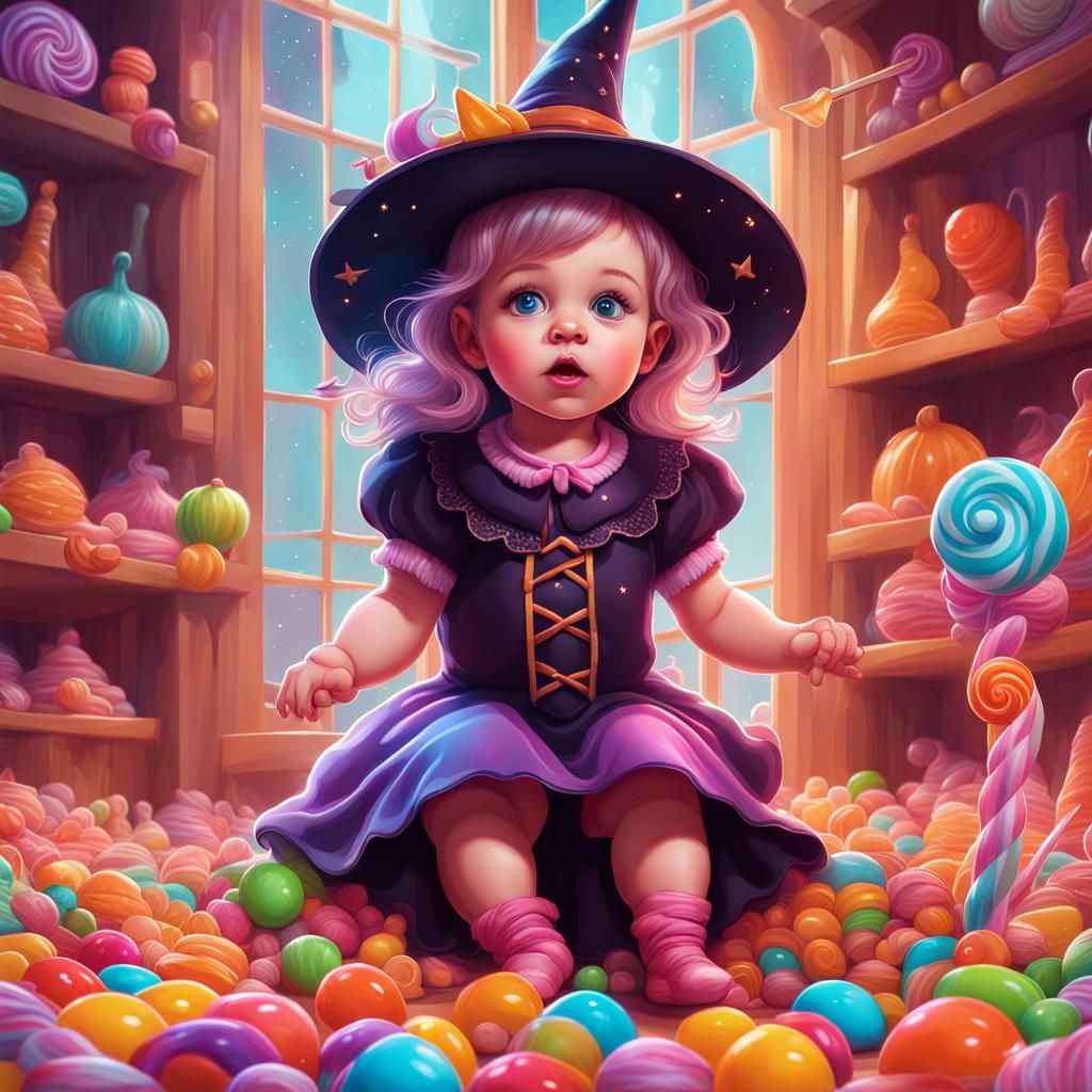 A Very Detailed Breathtaking Beautiful Stunning BABY Witch in a ...