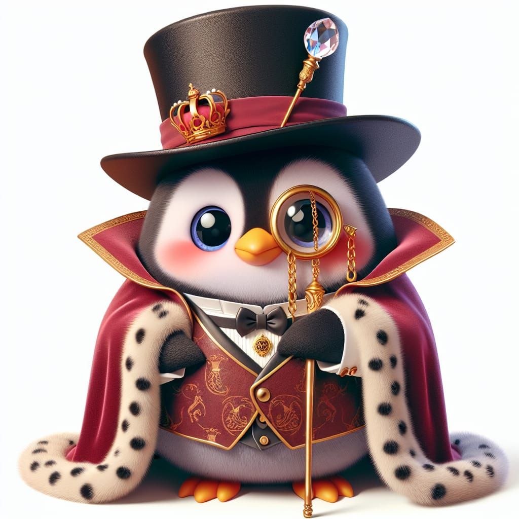 A CGI cartoon penguin dressed as a Lord - AI Generated Artwork ...