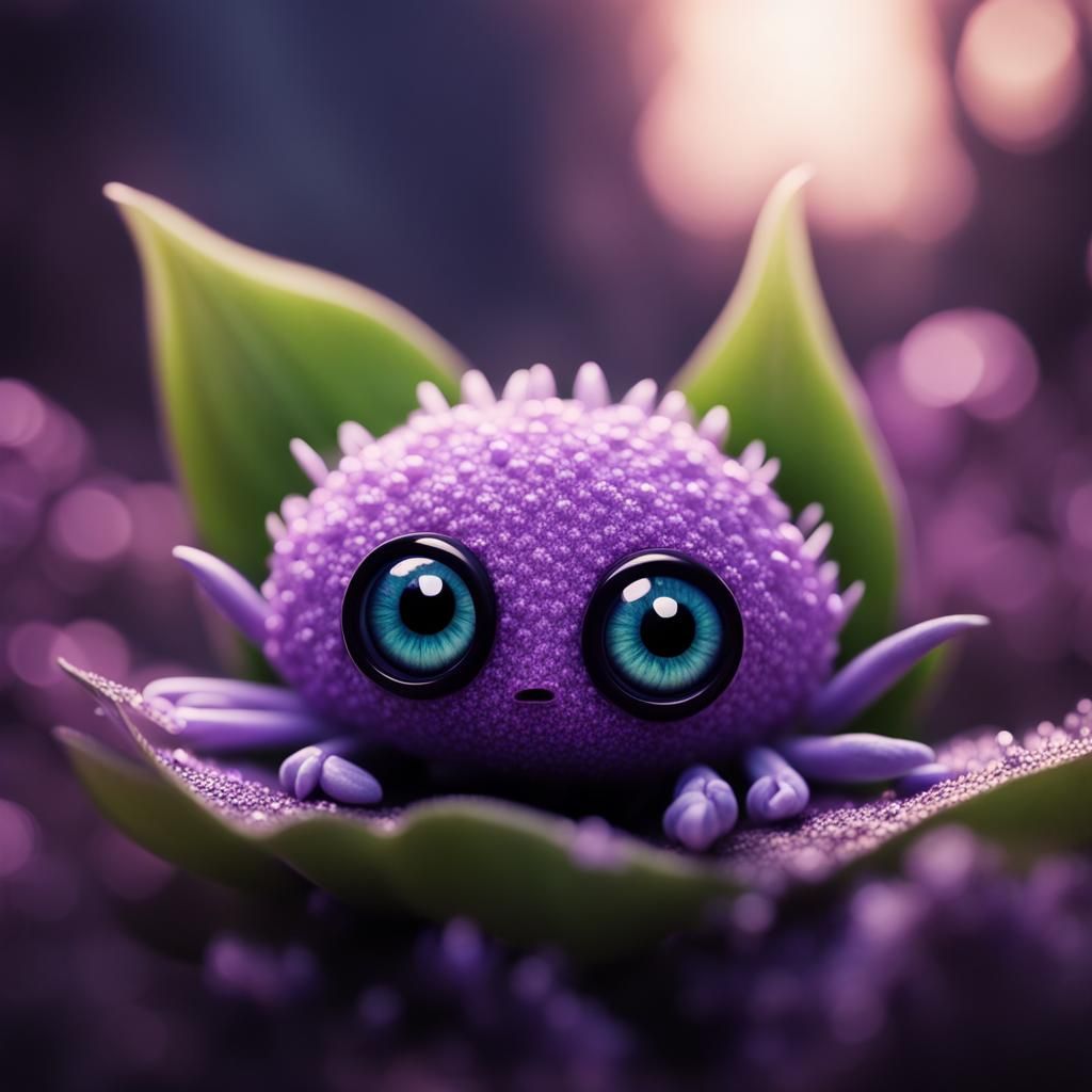 cute purple flower creature - AI Generated Artwork - NightCafe Creator